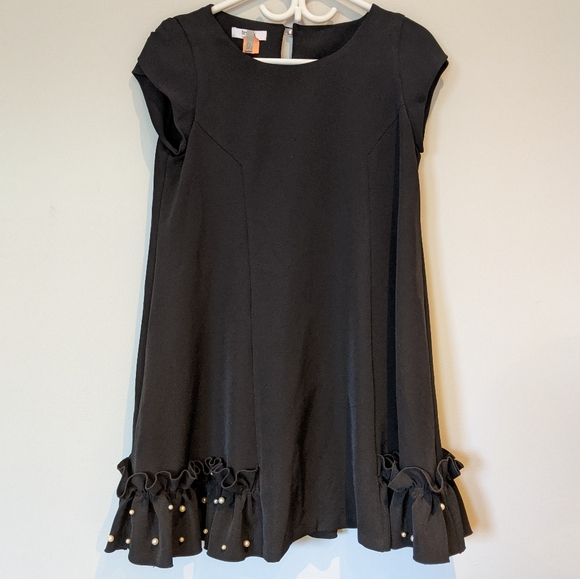 Tenax | Dresses | Tenax Made In Italy Black Pearl Ruffle Dress Size 44 ...